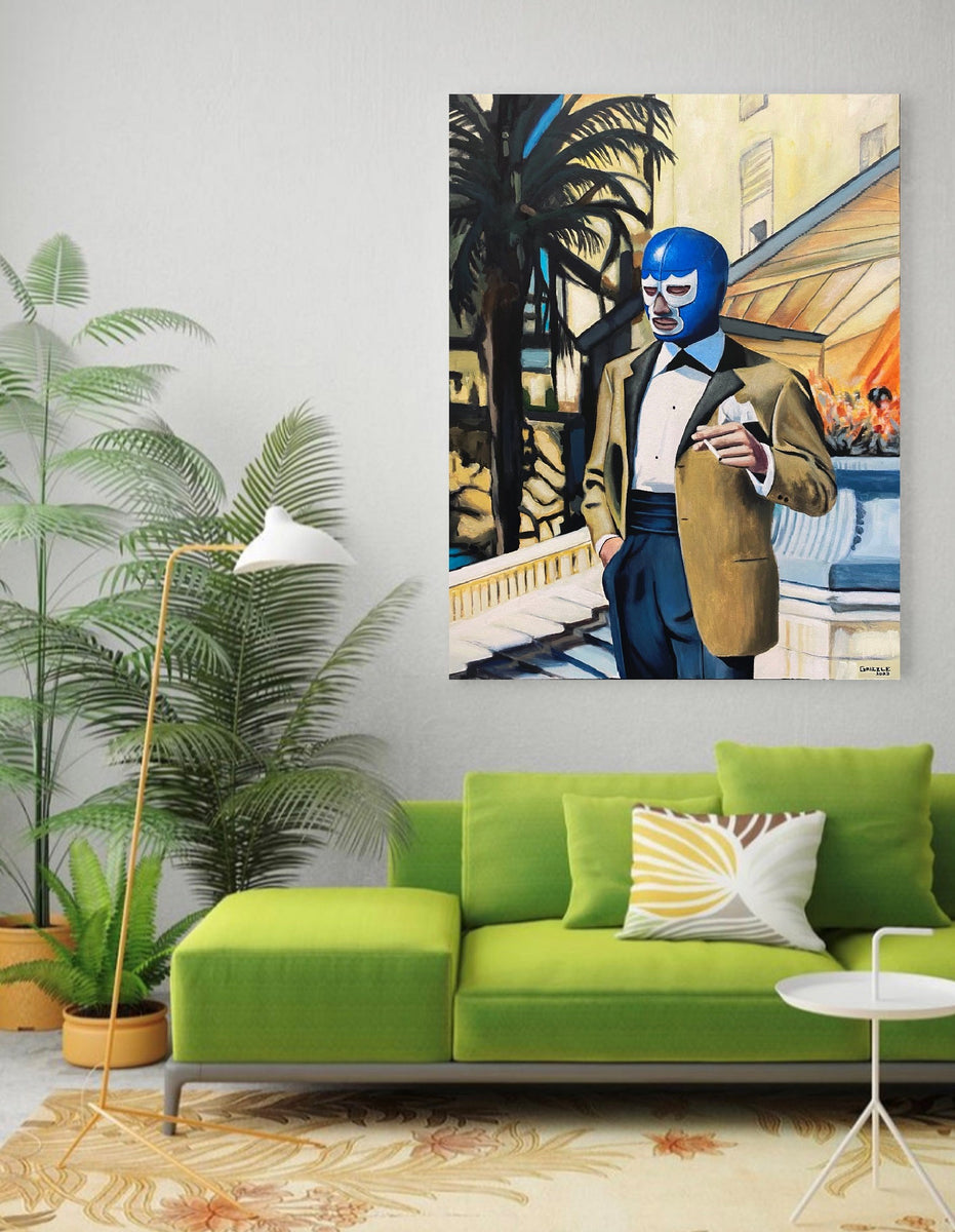 "The Blue Devil on Vacation" 2023 – David Grizzle Art