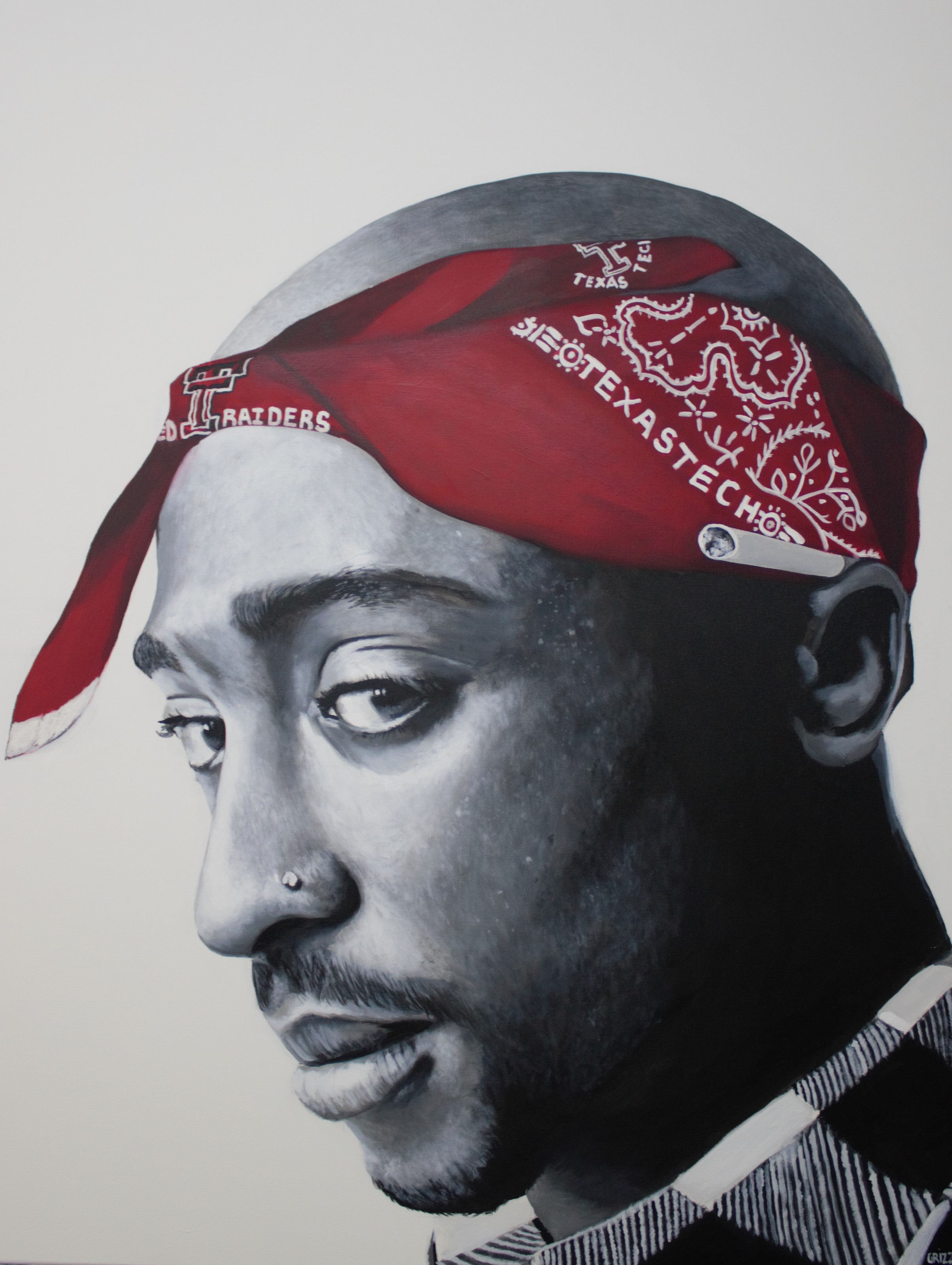 Tupac White Bandana